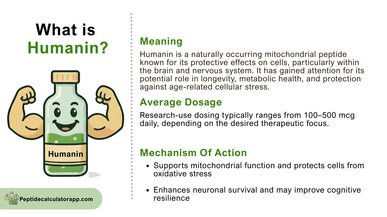 Humanin Dosage, Mechanism & Benefits - Online Peptide Calculator