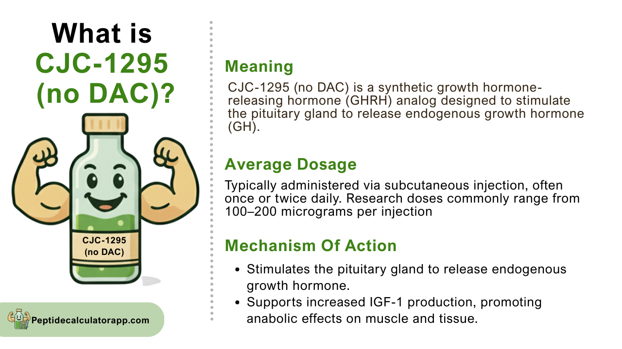 CJC-1295 (no DAC) Dosage, Mechanism & Benefits - Online Peptide Calculator