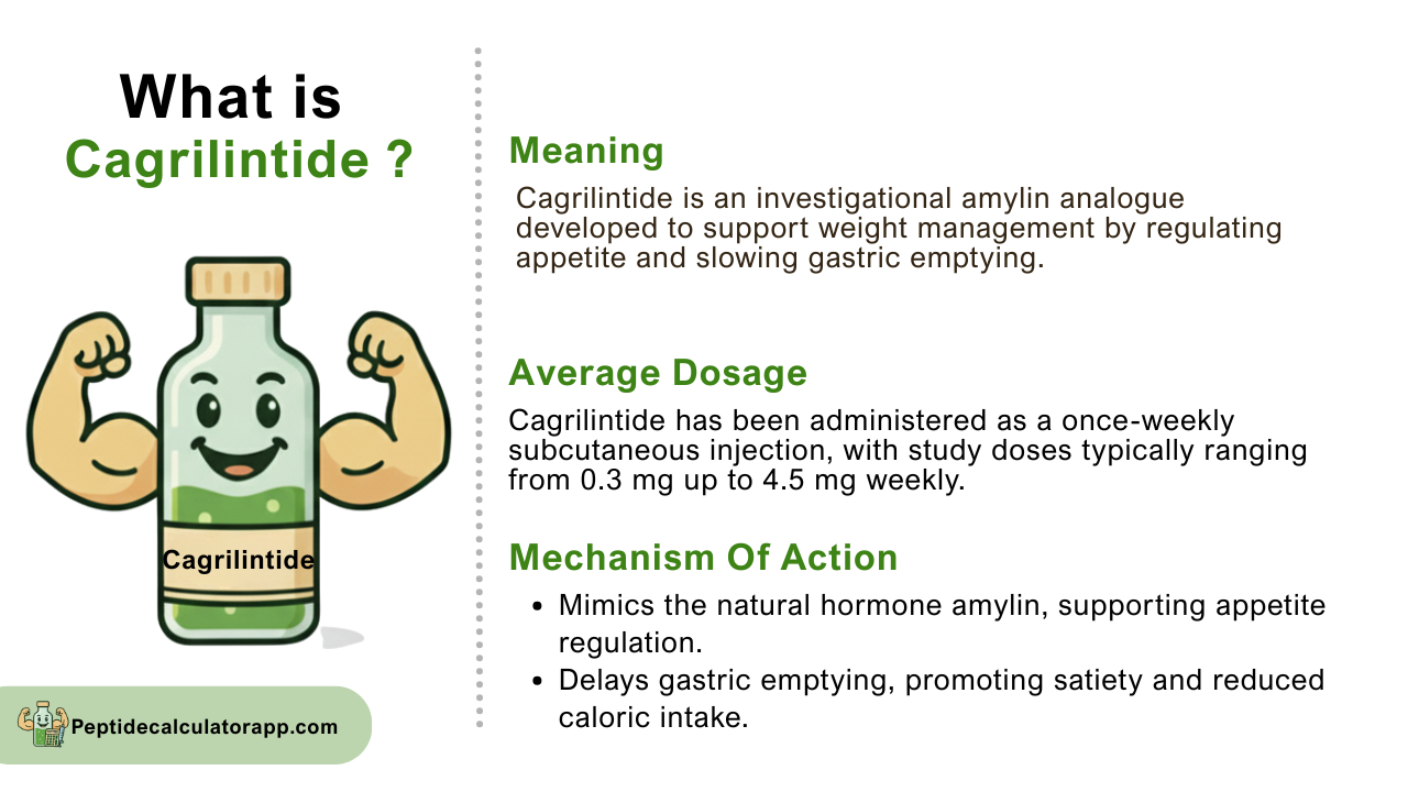 Cagrilintide Dosage, Mechanism & Benefits - Online Peptide Calculator