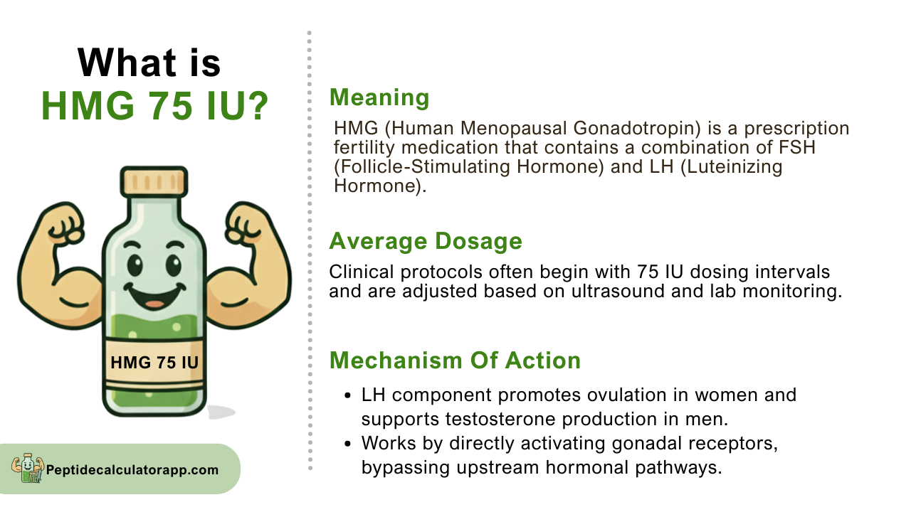 HMG 75 IU Dosage, Mechanism & Benefits - Online Peptide Calculator