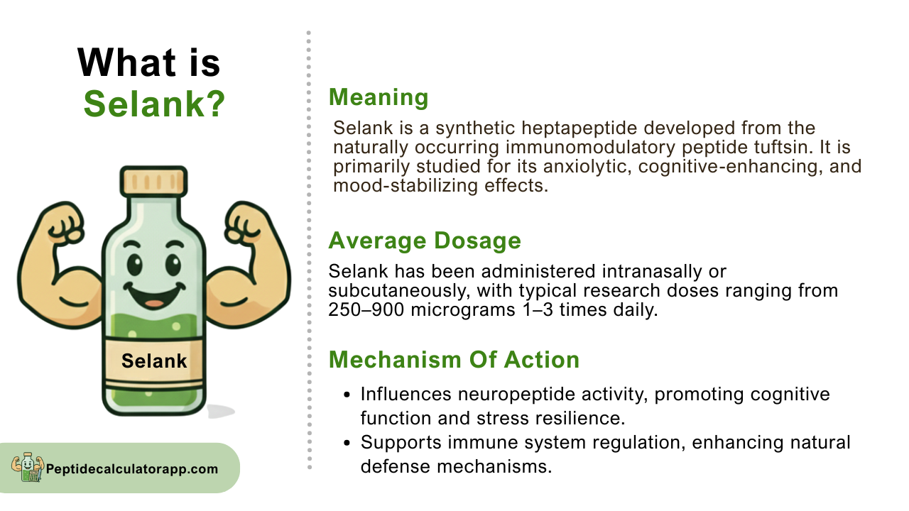 Selank Dosage, Mechanism & Benefits - Online Peptide Calculator